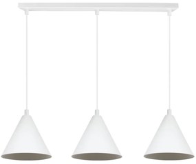 Závěsné svítidlo Soho, 3x bílé kovové stínítko, (fi 14cm)