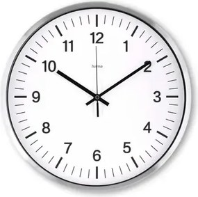 Hama Java stříbrná / nástěnné hodiny řízené rádiovým signálem / 35 cm
