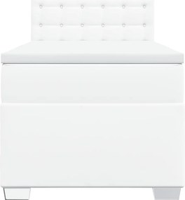 Box spring postel s matrací bílá 80 x 200 cm umělá kůže 3288397