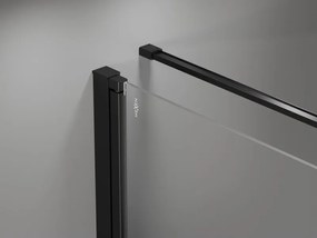 Mexen Mist-B, 1-křídlý ​​výklopný sprchový kout, pravý, 100 x 120 cm, čiré sklo-černá mřížka, 8A2T-100-120-70-77-P