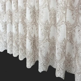 Voálová Luxusní vyšívaná záclona bílá Versailles Beige metráž Ervi 3634-132