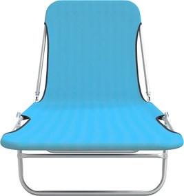 Skládací zahradní lehátka 2 ks ocel a látka modrá 310344