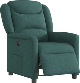 Elektrické polohovací křeslo tmavě zelené textil 3303180