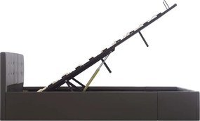 Rám postele s úložným prostorem šedý umělá kůže 160 x 200 cm 285526