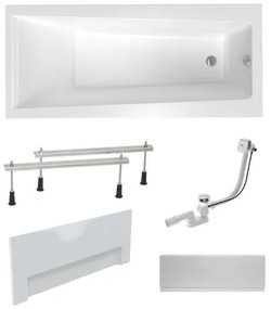 Obdélníková vana Laguna Idea Plus 160x75 cm akrylát levá i pravá SIKOID1600APNP