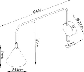 Sollux Lighting Nástěnné svítidlo NOX 1 šalvějové s vypínačem