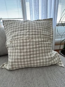 Tom Linen Povlak na polštář v přírodní kostkované barvě s knoflíky Velikost: 40x60cm