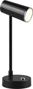 Leskle černá LED stmívatelná stolní lampa (výška 28 cm) Lenny – Reality