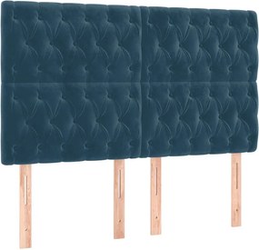 Box spring postel s matrací tmavě modrá 140x190 cm samet 3138023
