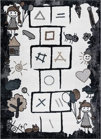 Dywany Łuszczów, AKCE: 120x170 cm Dětský kusový koberec Fun Hop black, černobílá, dětský pokoj
