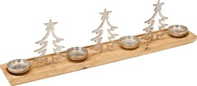 XXXLutz STOJAN NA ADVENTNÍ SVÍČKY dřevo, kov X-Mas - Dekorativní sošky - 0057090091