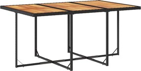 7dílný zahradní jídelní set s poduškami černý polyratan 3210735