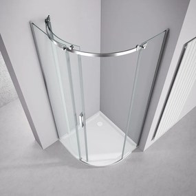 Polysan Polysan, THRON ROUND čtvrtkruhová sprchová zástěna 900x900mm, čiré sklo, levá, TL2690-5005