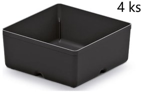 Kistenberg Sada 4 plastových boxů 110x110x55 mm UNITE BOX, černé