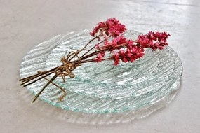 BDK-GLASS Kulaté skleněné talíře NATURE BARK Průměr: 28cm