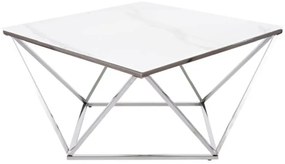 Casarredo - Komfort nábytek Konferenční stolek SILVER A II ocel/efekt bílého mramoru