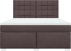 Box spring postel s matrací tmavě hnědá 180x200 cm textil 3292870