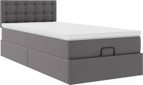 Osmanský rám postele s matrací šedá 90x200cm umělá kůže 3312135