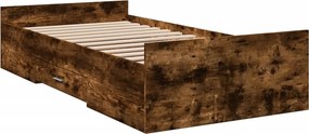 Rám postele se zásuvkami kouřový dub 100 x 200 cm kompozit 3280332