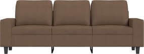 3místná pohovka s podnožkou hnědá 180 cm textil 3201154