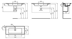 Ideal Standard Strada II - Nábytkové umyvadlo 1000 mm, Bílá, T300401