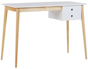 Psací stůl 106 x 48 cm světlé dřevo/bílý EBEME Beliani