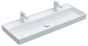 Villeroy & Boch Collaro - Dvojumyvadlo nábytkové 120x47 cm, bez přepadu, 2 otvory pro baterii, CeramicPlus, Stone White 4A33C1RW