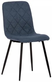 Jídelní židle modrá látka nohy černý kov CT-283 BLUE2