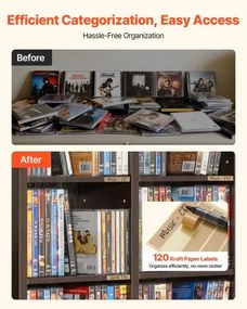 Úložná skříňka na média, 8patrový organizér na DVD VEVOR – 559 × 222 × 1295 mm