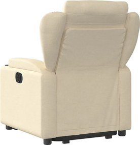 Zvedací polohovací křeslo krémové textil 3204491