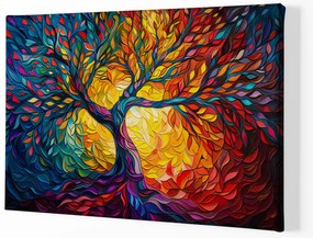 Obraz na plátně - Strom života Listy do větru FeelHappy.cz Velikost obrazu (šířka x výška): 120 x 80 cm