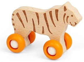Bigjigs Toys Zvířátko na kolečkách Safari Tygr