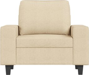 Křeslo s podnožkou krémové 60 cm textil 3201145