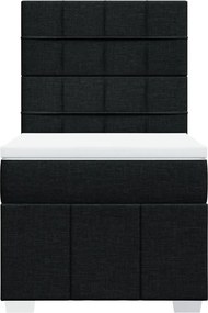 Box spring postel s matrací černá 90x200 cm textil 3293853