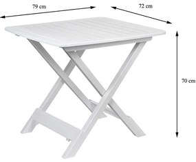 Rozkládací balkónový stůl PROGARDEN 79 cm bílý