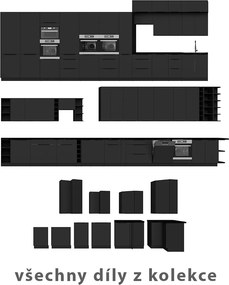 ARIA cc | dolní skříňka 60 ZL 1S dřezová | 60 cm | PREMIUM BOX | černá