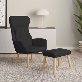 Relaxační křeslo s podnožkou černé textil 3097756