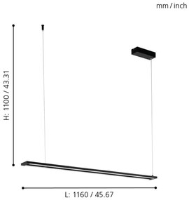 Eglo 98492 - LED Lustr na lanku AMONTILLADO LED/27W/230V