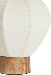 Krémová kovová stolní lampa s textilním stínidlem (výška 23,5 cm) Kyzo – Light &amp; Living