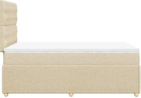 Box spring postel s matrací krémová 120x190 cm textil 3292007