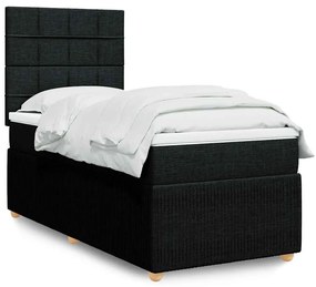Box spring postel s matrací černá 90x200 cm textil 3291941
