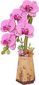 RoboTime 3D dřevěná skládačka Fialová orchidej