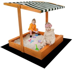 Dětské dřevěné pískoviště se stříškou Baby Mix 120x120 cm zeleno-bílé Barva: zelená