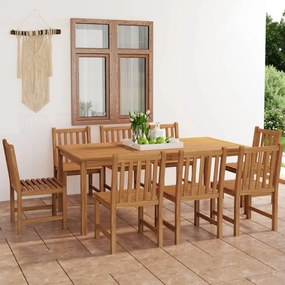 9dílná zahradní jídelní sada 200 x 100 cm masivní teakové dřevo 3059946