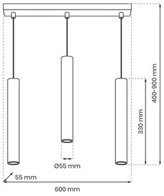 Lustr na lanku HUDSON 3xGU10/8W/230V bílá