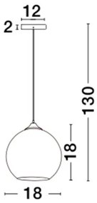 Nova Luce Závěsné svítidlo BLAZE měďené sklo a černý kov E27 1x12W