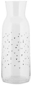 Skleněná karafa na vodu se záplavou srdíček – 1000 ml