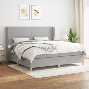 Box spring postel s matrací světle šedá 200 x 200 cm textil 3128469