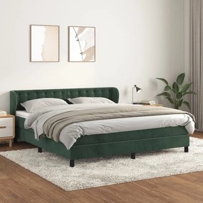 Box spring postel s matrací tmavě zelená 160x200 cm samet 3127742