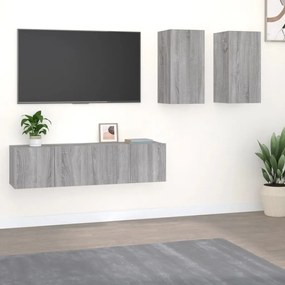 vidaXL 4dílný set TV skříněk kompozitní dřevo [3078790] Barva: Betonová šedá